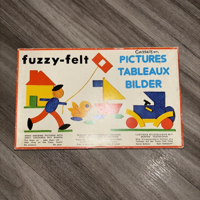 VINTAGE 1960S FUZZY Felt Pictures Play Set Allan Industries Ltd Fuzzy ...