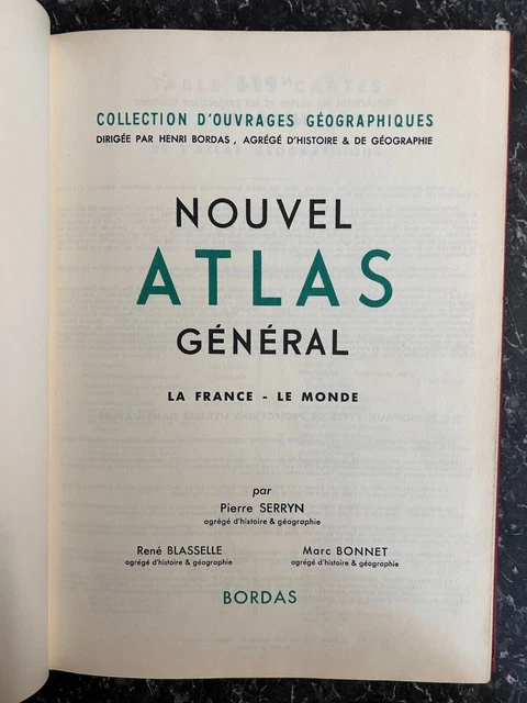 PIERRE SERRYN: NOUVEL ATLAS GÉNÉRAL LA FRANCE - LE MONDE/ Bordas EUR 10 ...