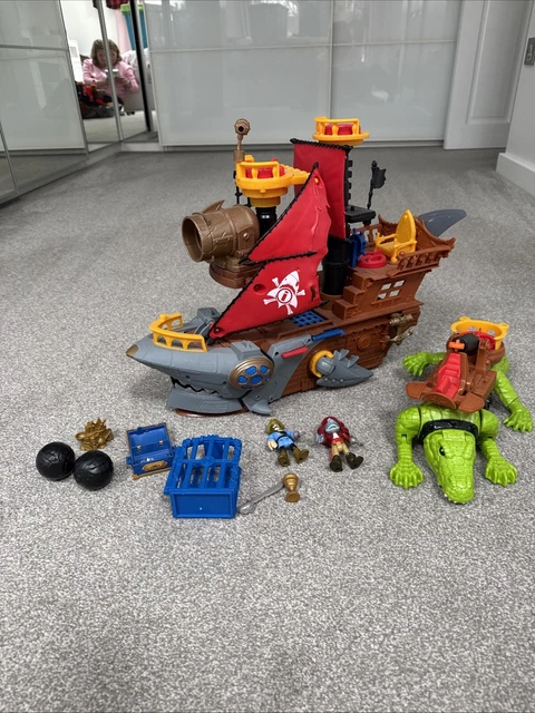 FISHER PRICE IMAGINEXT Shark Bite Pirate Ship Playset £14.50 - PicClick UK