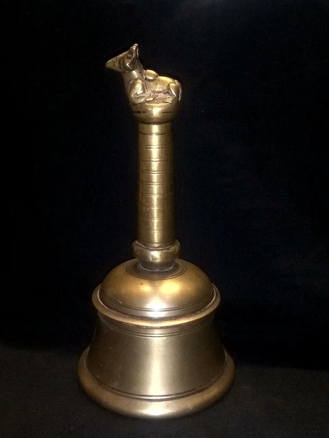 ANTIQUE TRADITIONAL INDIAN Bronze Puja Bell with Nandi Hand Bell ...