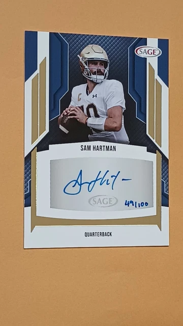 2024-SAGE LOW SERIES-SAM Hartman Rookie Auto Oro/100-Notre Dame EUR 46 ...