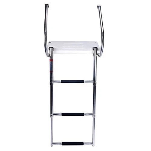 3 STEP OUTBOARD Transom Platform Telescoping Boat Ladder for Swimming ...