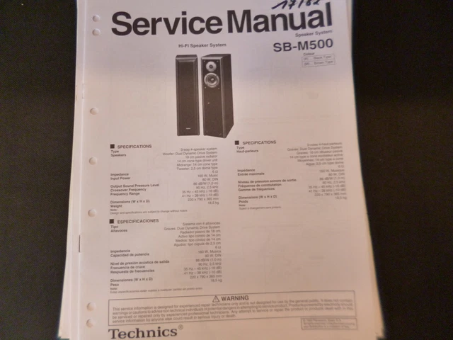 SCHEMA MANUALE DI assistenza originale Technics RS-BX701 EUR 12,50 - PicClick IT