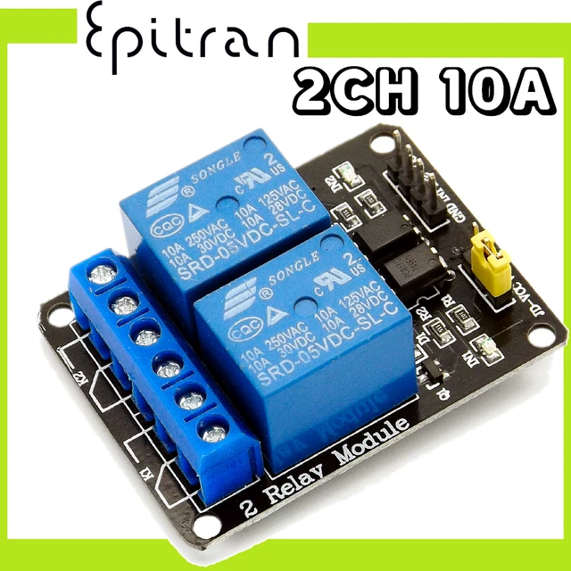 MODULO SCHEDA RELÈ rele relay relais arduino 5v dc doppio contatto a 2 ...