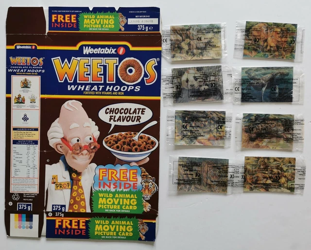 1994 WEETABIX CEREAL Weetos Wild Animal Moving Picture Card Mint Set ...