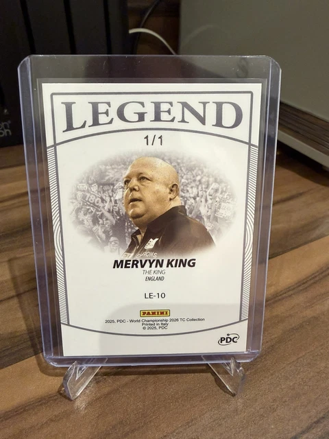 PANINI PDC DARTS World Championship 2026 - Mervyn King 1/1 £208.70 ...