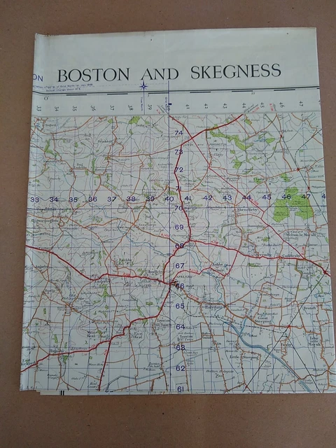 1949 WAR OFFICE Edition WW2 Ordnance Survey Map Boston Skegness Sheet ...