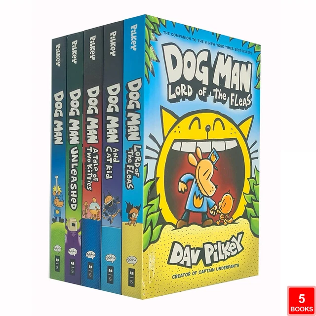 DOG MAN SERIES 1-5 Books Collection Set By Dav Pilkey Dog Man and Cat ...