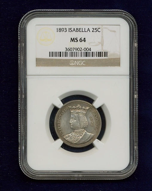 U.S. 1893 ISABELLA Quarter-Dollar Silver Uncirculated Coin, Certified ...