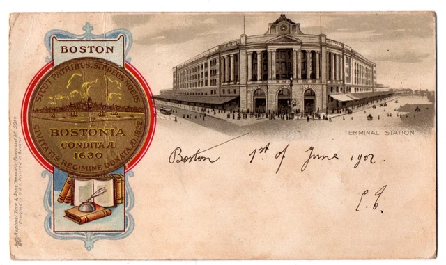 CPA - USA - BOSTON - Terminal Station (Bostonia Condita ad 1630) - 1902 ...