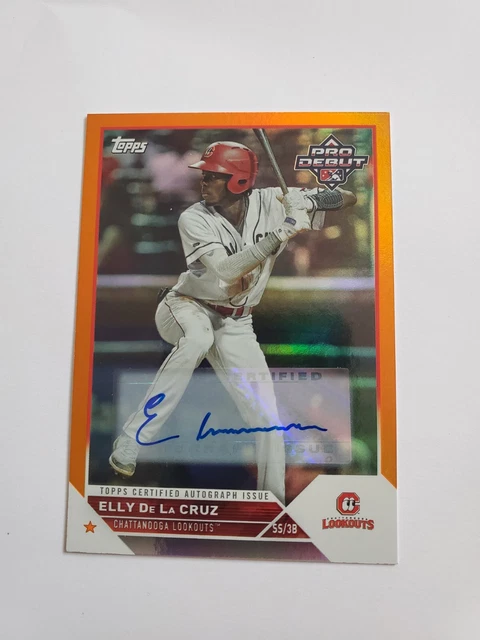 ELLY DE LA CRUZ #25 Lámina Naranja Auto 2023 Topps Pro Debut Rojos EUR ...