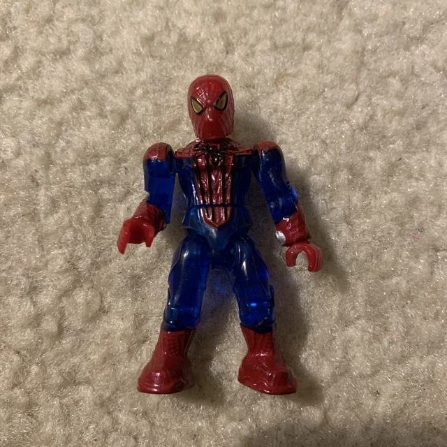 RARE MEGA BLOKS Spider-Man Toy Mini Figure 2" Gold Eyes Transparent ...