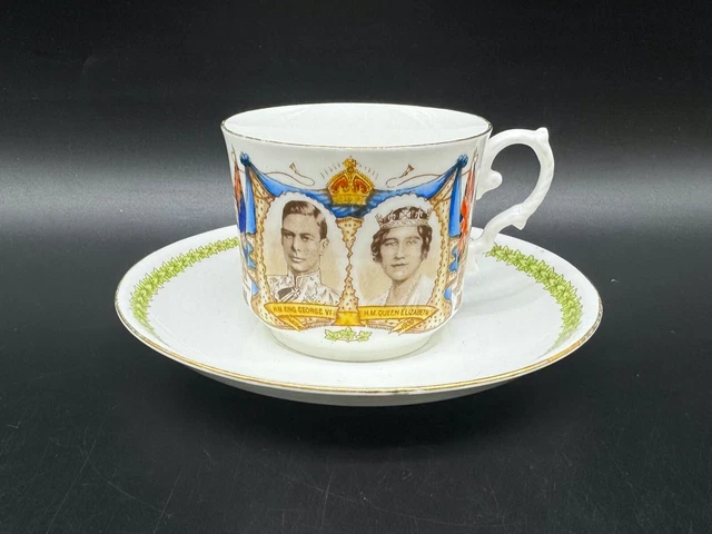 AYNSLEY 1939 KING George VI Visit Canada Commemorate Tea Cup Bone China ...