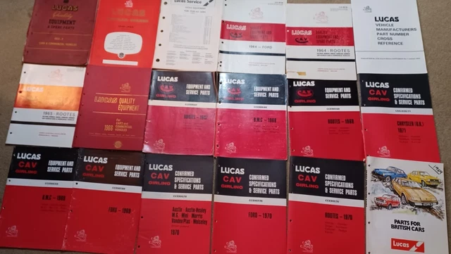 VINTAGE LUCAS (U.K.) AUTO PARTS CATALOGS, 1953 & newer! $12.54 ...