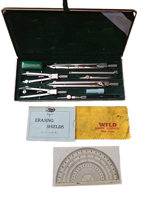 WILD-VINTAGE 60’S TECHNICAL Drawing Set Kihara Meg Co.Japan Immaculate ...