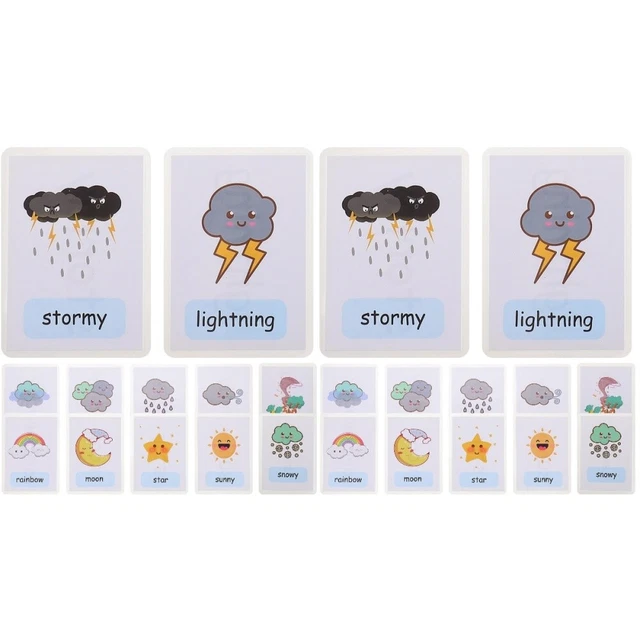 2 PACK HOUSEHOLD Flash Cards Portable Word Learning Flashcards Study £ ...