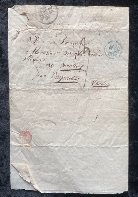 VIEUX PAPIER CORRESPONDANCE authentique cachet tampon dateur Poste Mars ...