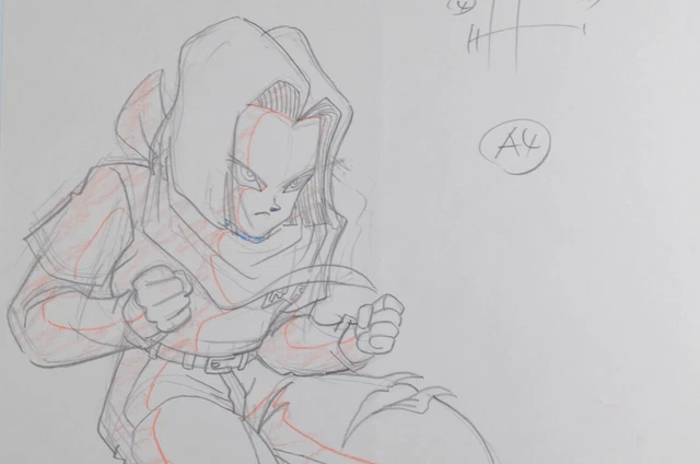 ORIGINAL ANDROID 17 Dragon Ball Z Cel DBZ Cell Anime Production Cel ...