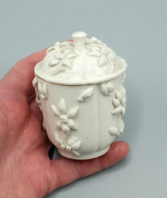 RARE 18THC ANTIQUE SAINT CLOUD Creamware Sugar Pot w Lid Perfect Cond £ ...