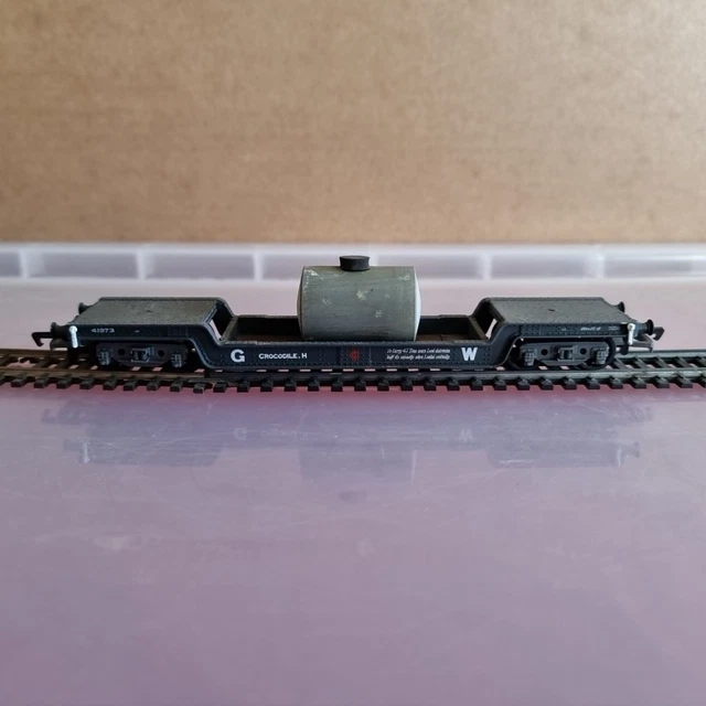 00 GAUGE GWR Crocodile H Bogie Well Wagon With Boiler Load no 41973 ...