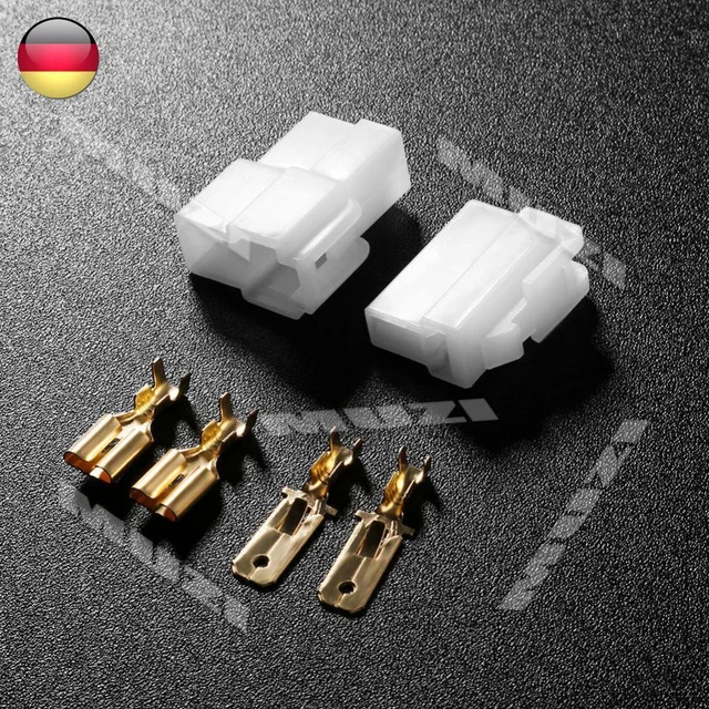 2 PIN MALE Female Connector for VHF/UHF DC Power Adapter for Kenwood ...