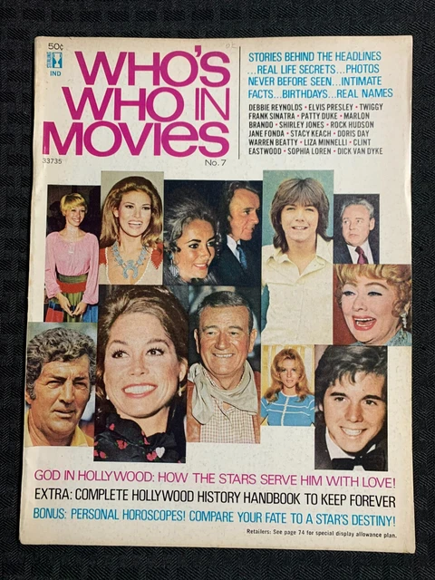 1972 WHO'S WHO IN MOVIES Magazine #7 GD- 1.8 Raquel Welch / David ...