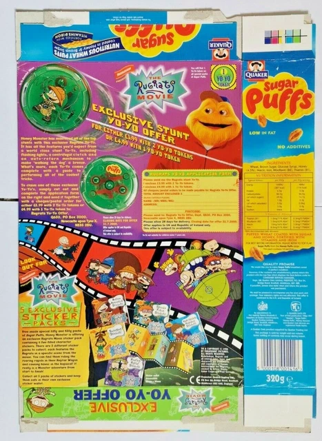 1999 SUGAR PUFFS Cereal The Rugrats Movie Packet box - complete £11.11 ...