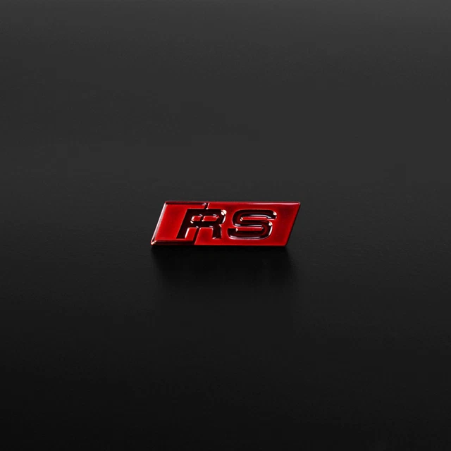 AUDI RS SCHRIFTZUG Logo Emblem selbstklebend 9x30mm rot RS3 RS4 RS5 RS6 ...