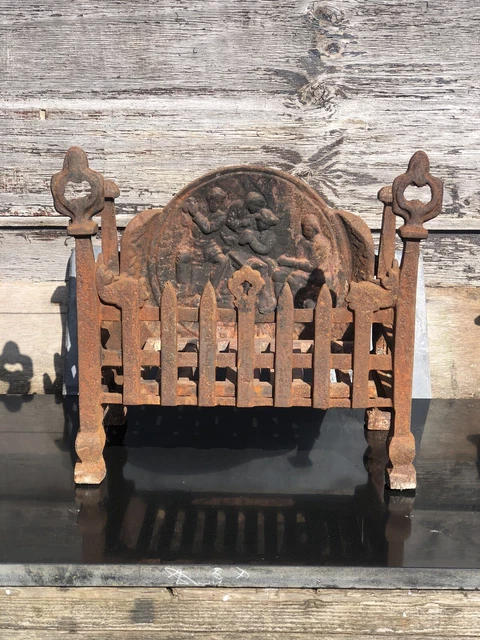 GRIGLIA ANTINCENDIO IN ghisa, cesto vintage, Ulefos, morso, jotul ...