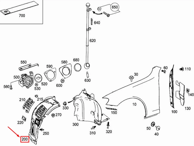 NUOVA MERCEDES-BENZ E W213 Rivestimento Parafango Interno Anteriore ...