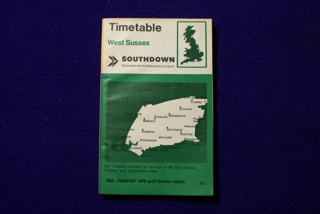SOUTHDOWN BUS COACH Transport Timetable Route Map West Sussex Edition ...