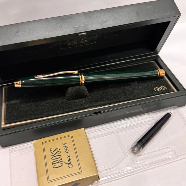 CROSS NIB 14K Engraved Green Color Cross Fountain Pen Townsend $434.21 ...
