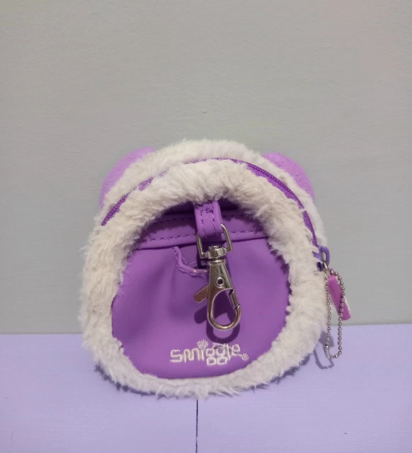 SMIGGLE ROUND CLIP On Purse Fluffy White Bear With Rainbow Plush Toy ...