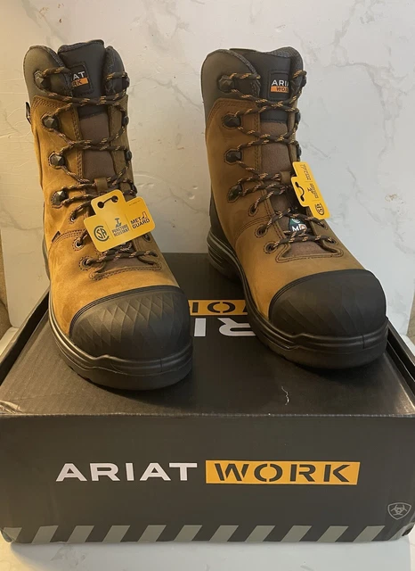 ARIAT MEN’S TURBO Outlaw 8” CSA MetGuard Waterproof Comp Toe Boots Size ...