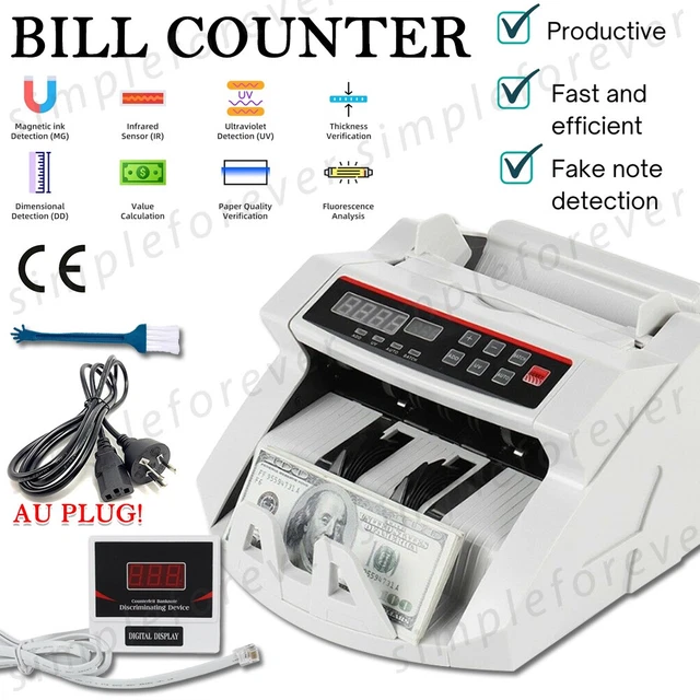 AUTOMATIC MONEY COUNTER Machine Bill Banknote Counter + Extra Digital ...