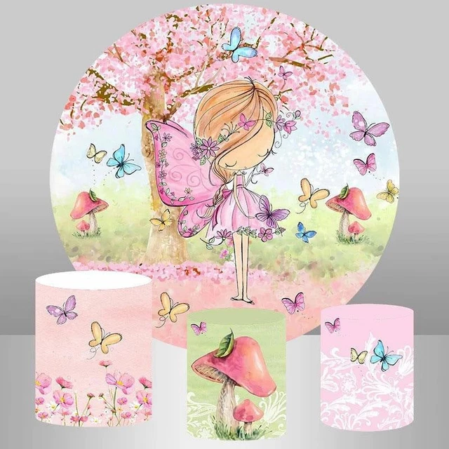 CIRCLE PINK TREE Butterfly Happy Birthday Backdrop $32.81 - PicClick AU