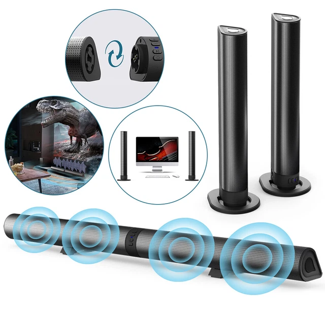 TV SOUND BAR Home Theater Subwoofer Bluetooth Soundbar Wireless Speaker ...