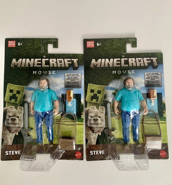 A MINECRAFT MOVIE STEVE Figure Jack Black Iron Sword Chicken Leg ...