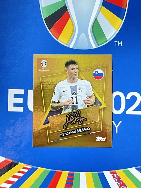 TOPPS EURO 2024 STICKER - GOLD PARALLEL Signature - SVN SP Benjamin ...