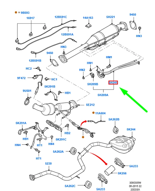 FORD MONDEO MK4 Exhaust Air Supply Tube Assy AG91-5H241-AA 1707010 NEW ...