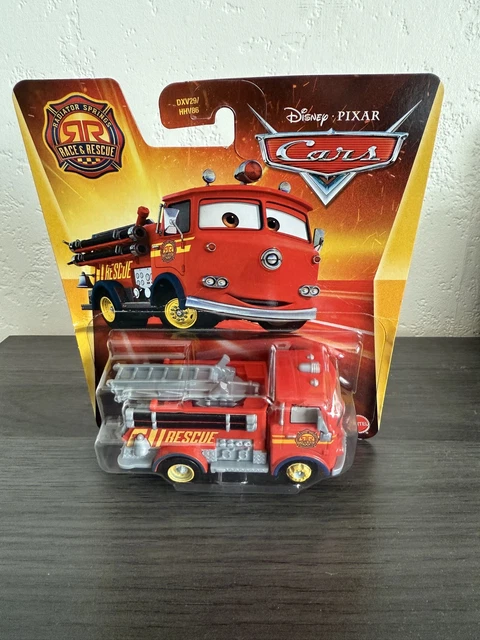 DISNEY PIXAR CARS Diecast Mattel 1:55 Race And Rescue Red Fire Engine ...