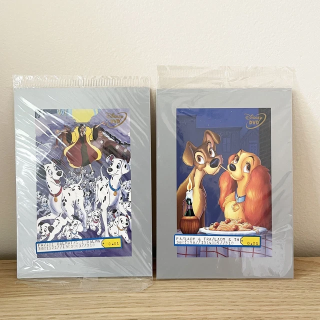 DISNEY DVD LIMITED Issue Card art print 101 DALMATIANS & Lady And The ...