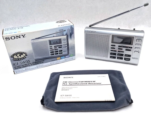 SONY ICF-SW35 WORLDBAND FM Stereo/SW/MW/LW PLL Synthesized Receiver ...