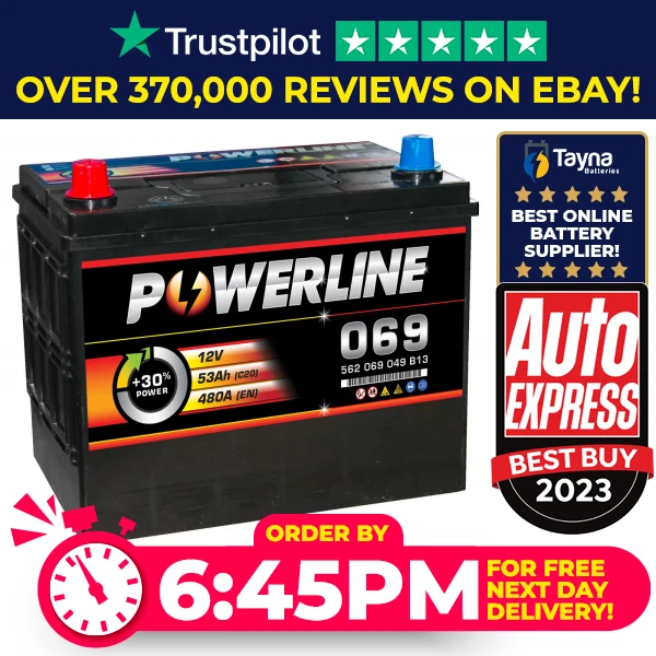 069 POWERLINE CAR Battery fits many Alfas Bentley Daewoo Land Rover ...