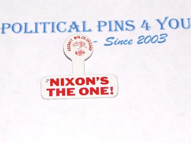 1960 RICHARD NIXON TAB campaign political badge pin button president ...