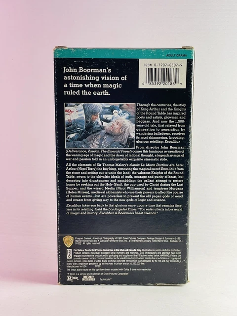 EXCALIBUR (VHS 1981) Nigel Terry, Helen Mirren, Nicholas Clay, Merlin ...