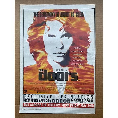 DOORS OLIVER STONE MOVIE POSTER SIZED original music press advert from ...
