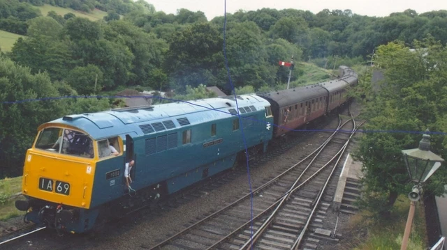 DIESEL TRAIN PHOTO Class 52 Photograph Blue Western Loco Railway ...