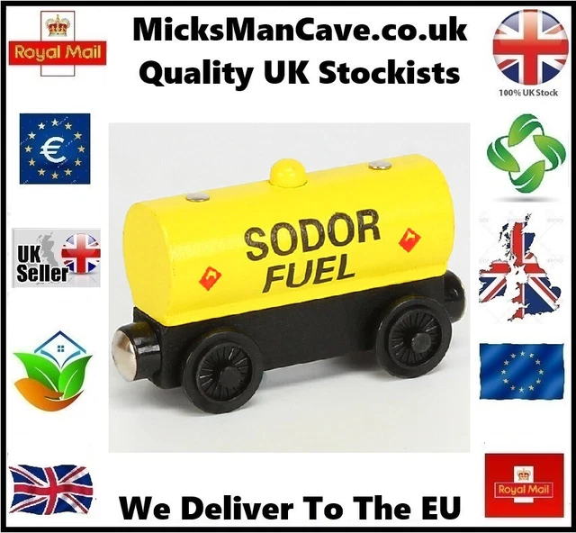 THOMAS THE TANK Engine SODOR FUEL TANK Carriage Tender Wooden Toy Train ...