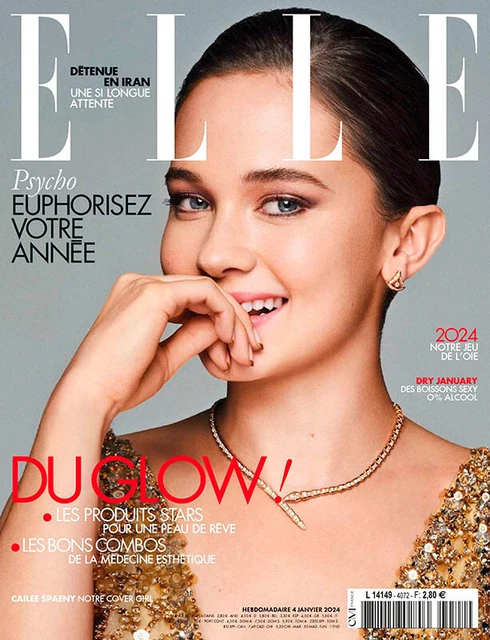 MAGAZINE ELLE FRANCE CAILEE SPAENY / PRISCILLA_Mode Beauté 01 2024 NEW ...